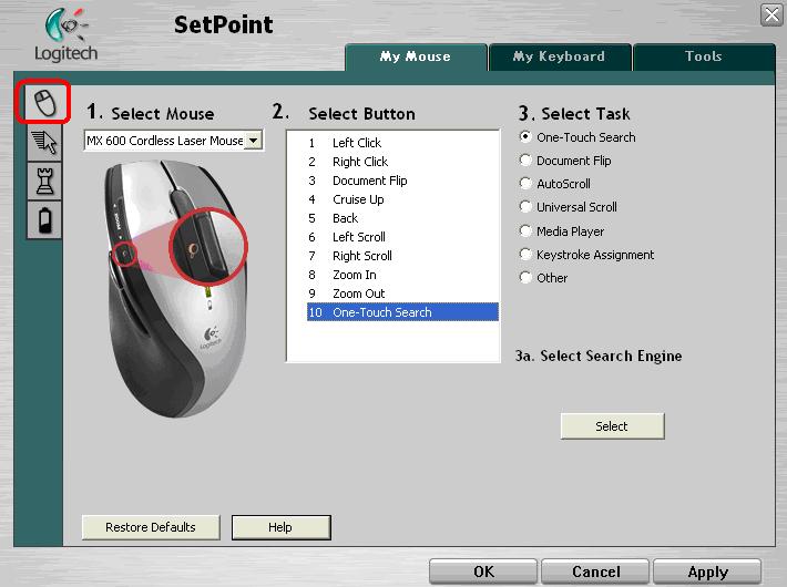 Customizing my MX 3200 mouse with Logitech software (SetPoint ...