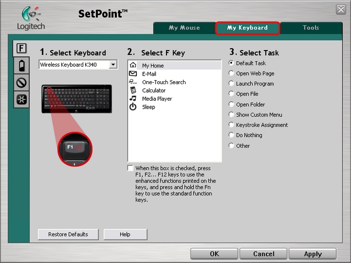 My K340 Cannot Be Customized Using Logitech Software Setpoint Logitech Support Download