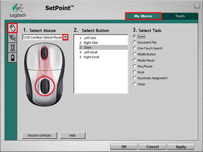 Customizing My V220 Mouse Buttons With Logitech Software Setpoint Logitech Support Download