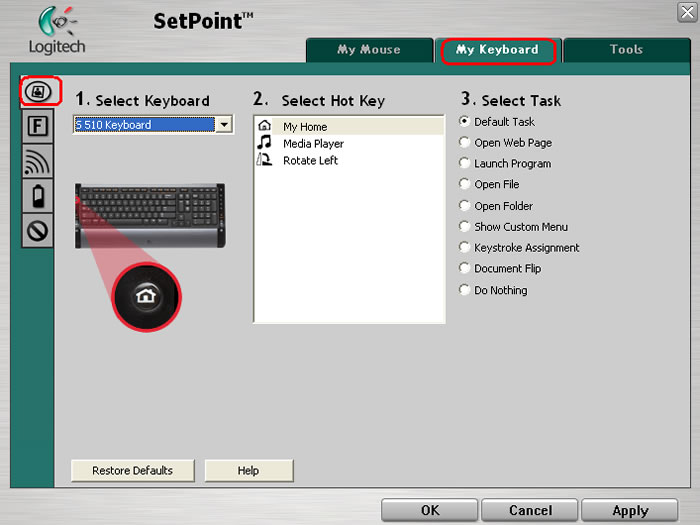 Customizing My S 510 Keyboard Hot Keys With Logitech Software Setpoint Logitech Support