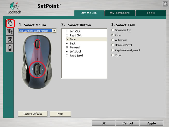 Customizing My Cordless Desktop Wave Mouse With Logitech Software Setpoint Logitech Support